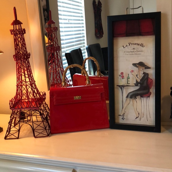 Bags | Charles Hubert Vintage Purse Red Patten Leather | Poshmark